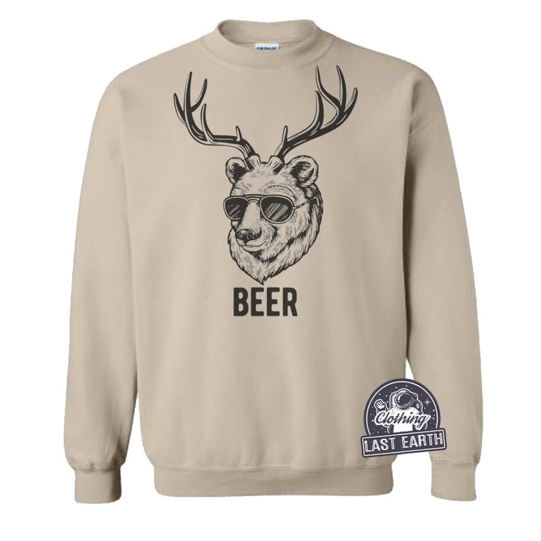 Funny Beer Sweatshirt Deer Bear Beer Sweater Drinking Gift Hunting ...