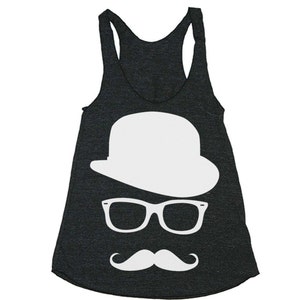 Workout Tank - Mustache and Wayfarers Tanktop - Workout Clothes for ...