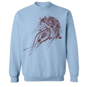 Jellyfish Sweatshirt Pullover, Jellyfish Gift, Sweatshirts, Nautical ...