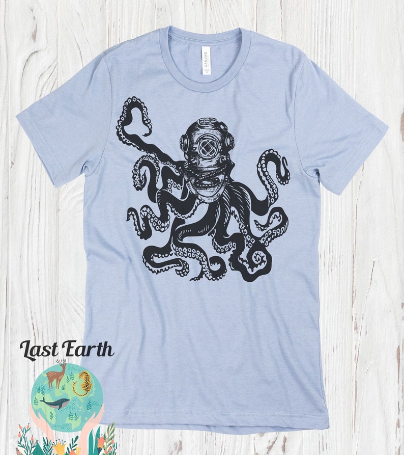 Octopus Shirt Diver Shirt Deep Sea Diving Shirt Vintage | Etsy