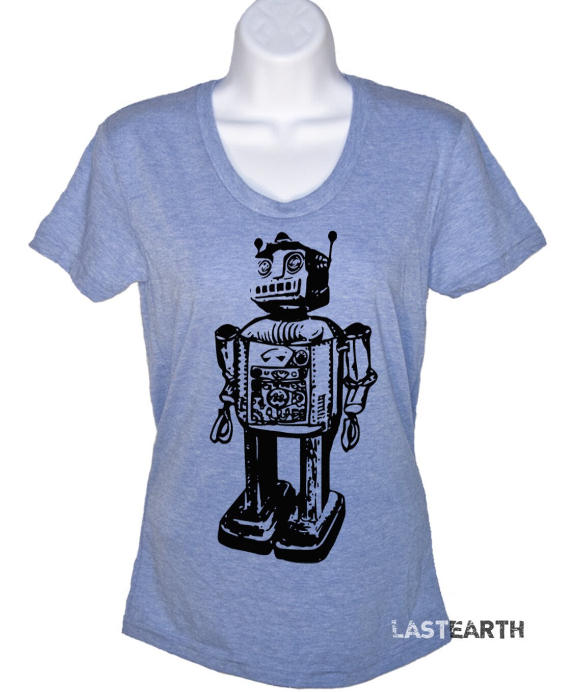 Womens Short Sleeve T-shirt - Vintage Robot Tshirt - Geeky Gadget Shirt ...