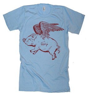 Flying Pig T Shirt Funny Pig Flying Tee Funny Bacon Tees Funny Animal T ...