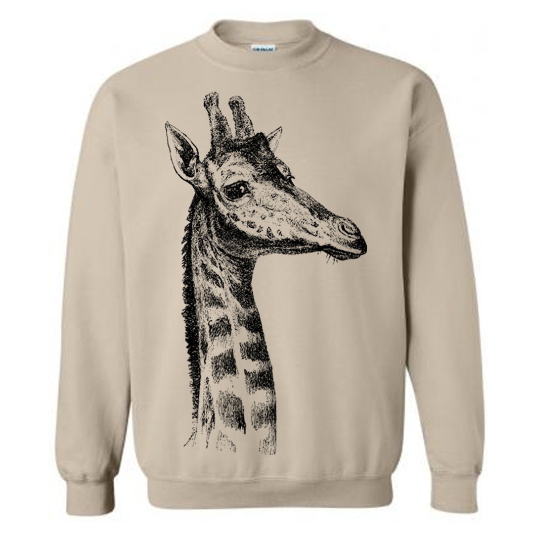 Giraffe Fleece Sweatshirt Unisex Pullover Sweater Animal Illustrations ...