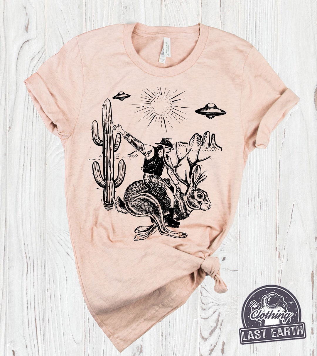 Cowboy Riding Jackalope Shirt Funny UFO Alien Shirt Roswell Shirt Mens ...