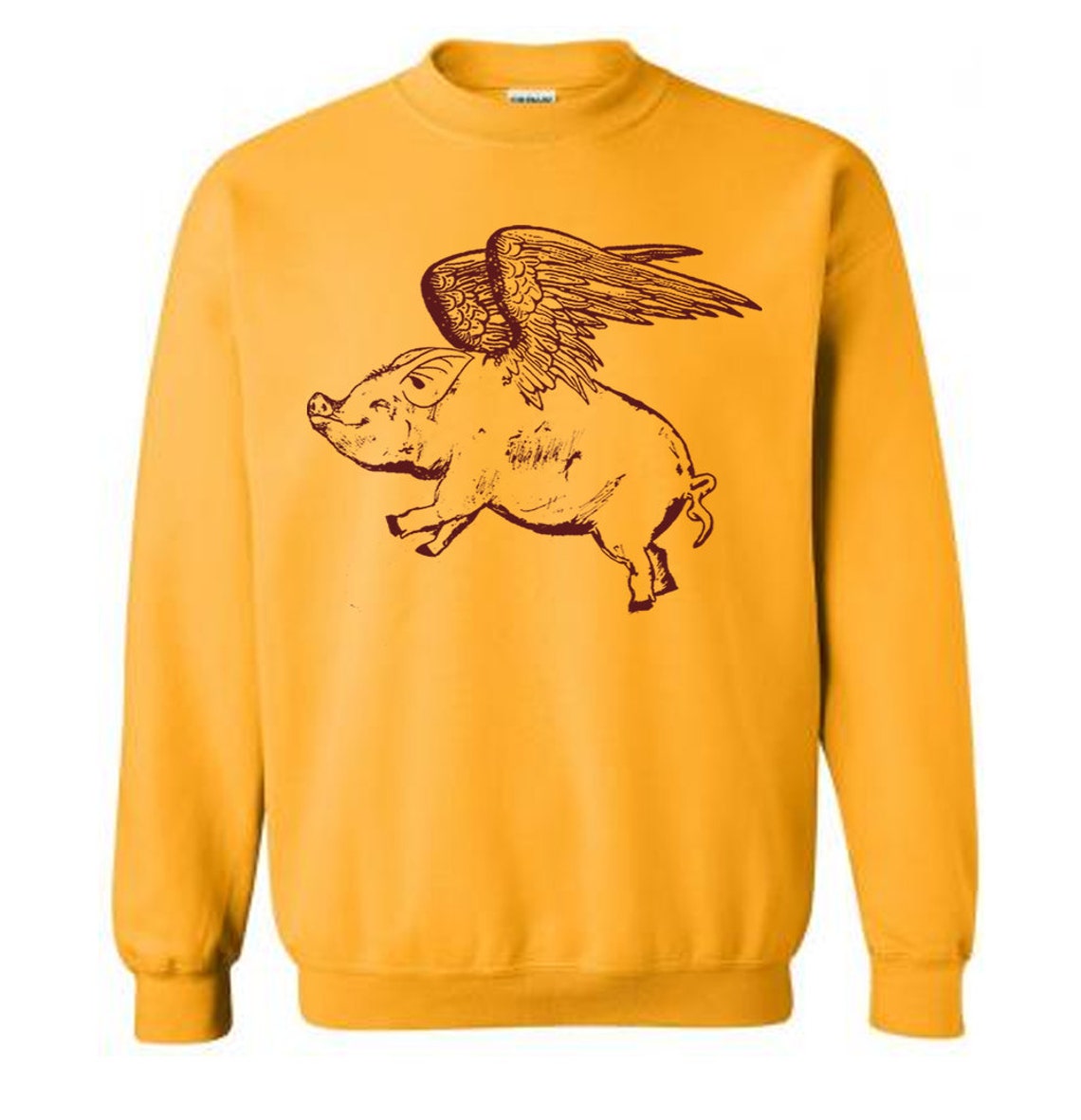 Flying Pig Sweater Flex Fleece Pullover Classic Sweatshirt - S M L Xl ...