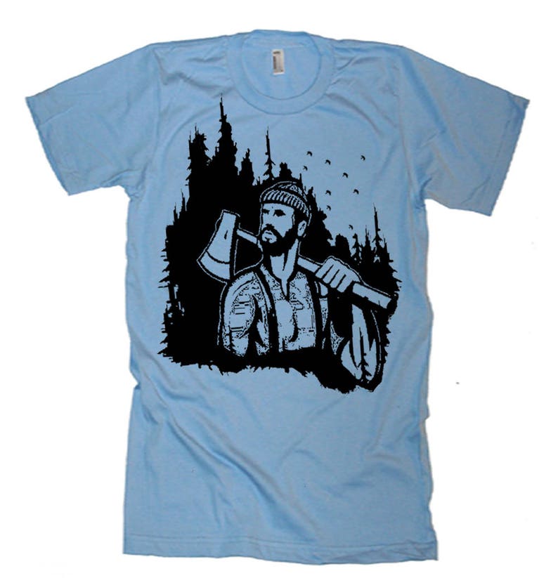 Lumberjack T-shirt Forest Print Camping Shirt Gifts - Etsy