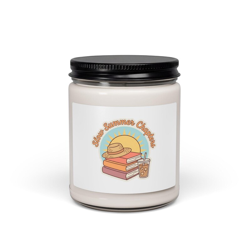 Soy Wax Candle | Summer Books, Coastal Vibes, Iced Drink Illustration ...