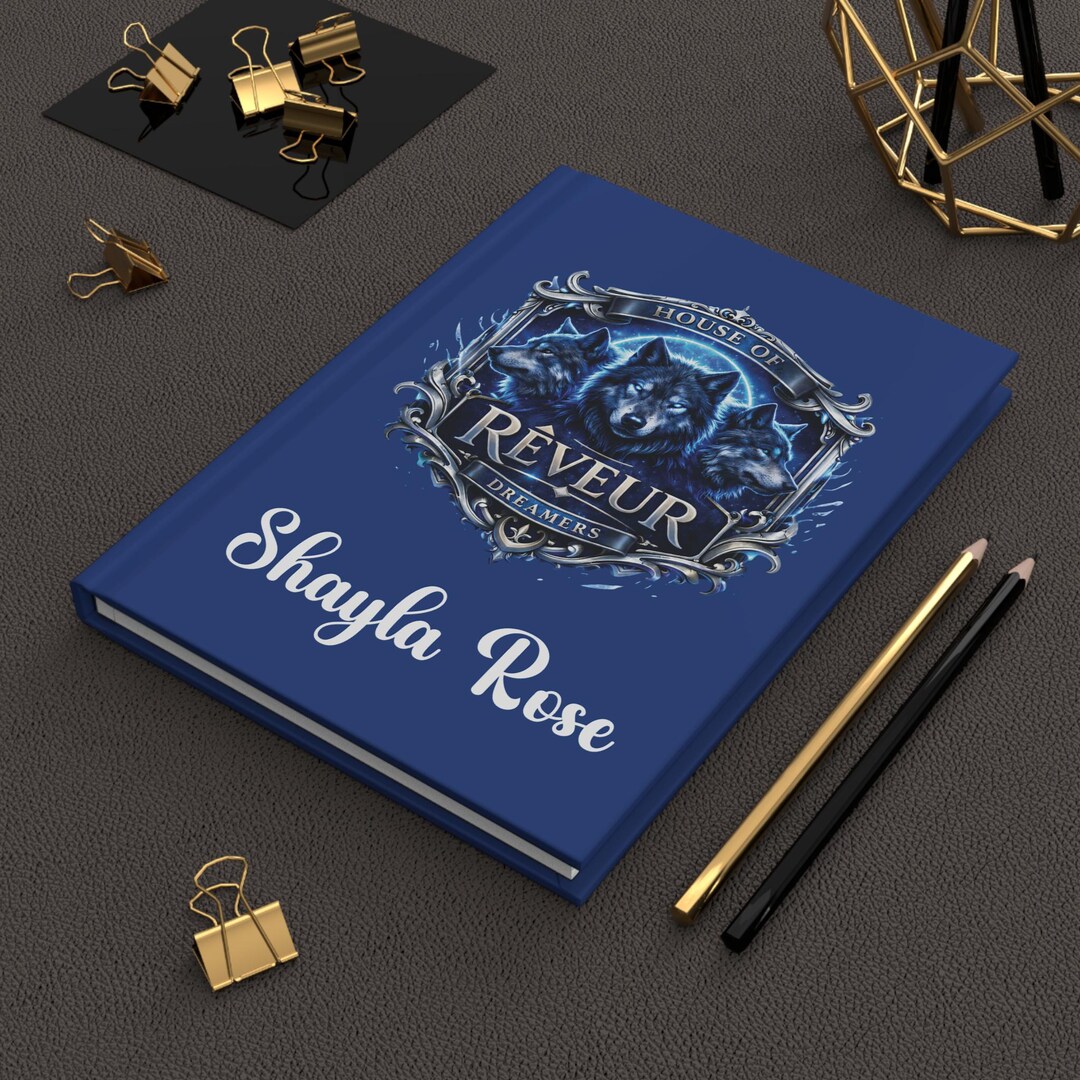 House of Rêveur Wolf Hardcover Journal Personalized Name Custom Back ...