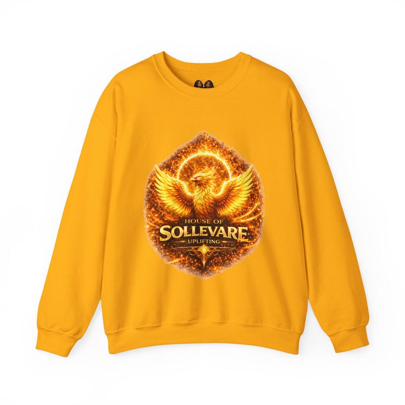 House of Sollevare Phoenix Emblem Sweatshirt | Flaming Wings Crewneck ...