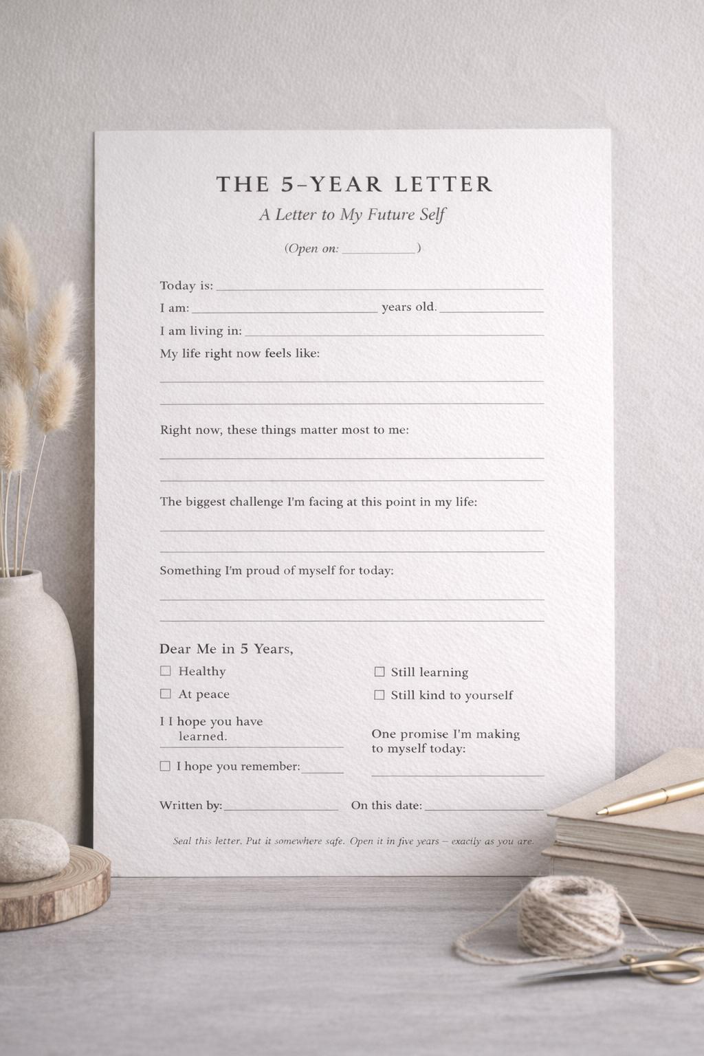 5 Year Letter to My Future Self Printable | Reflection Journal - Etsy