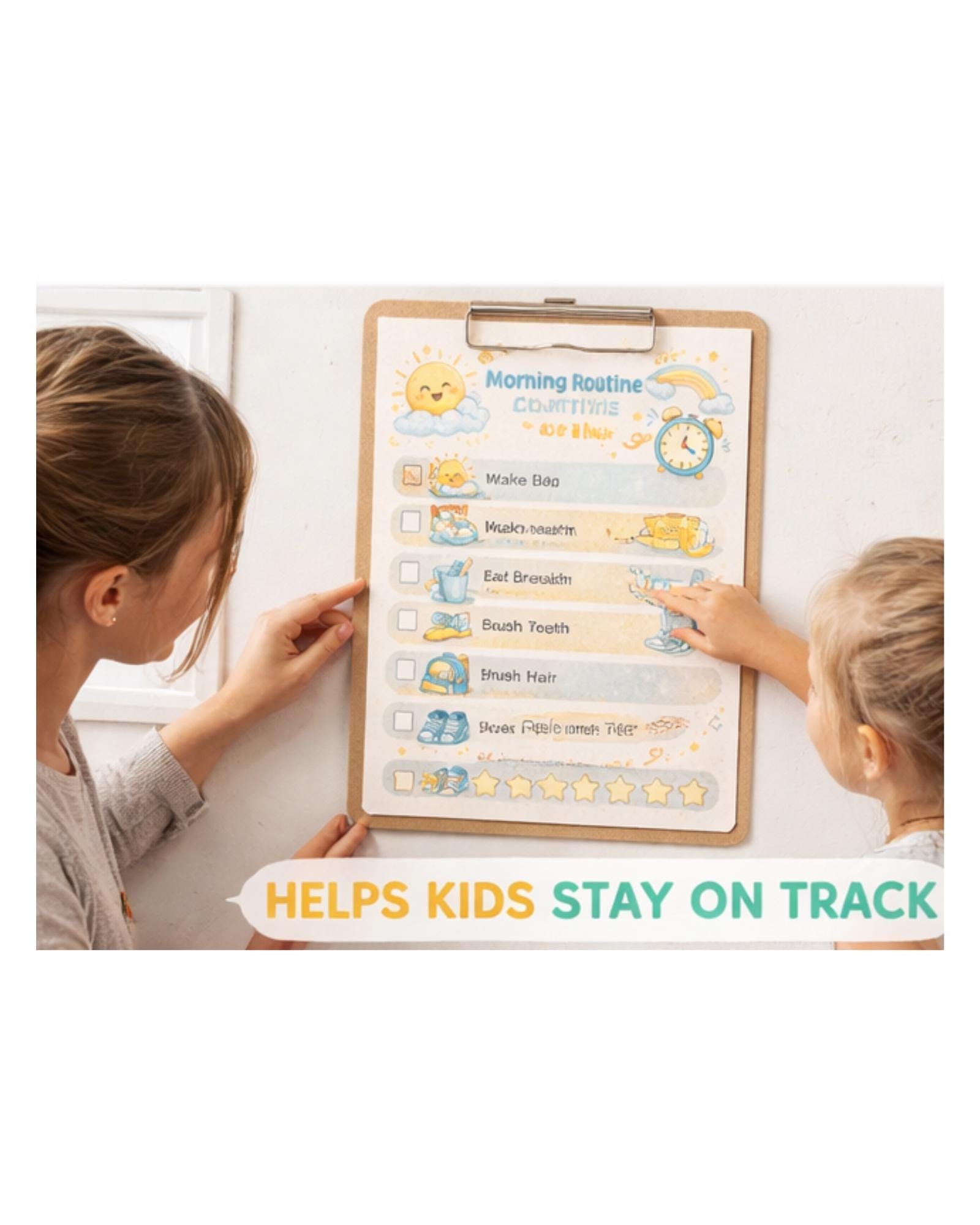 Morning Routine Chart for Kids Printable | Visual Morning Checklist for ...