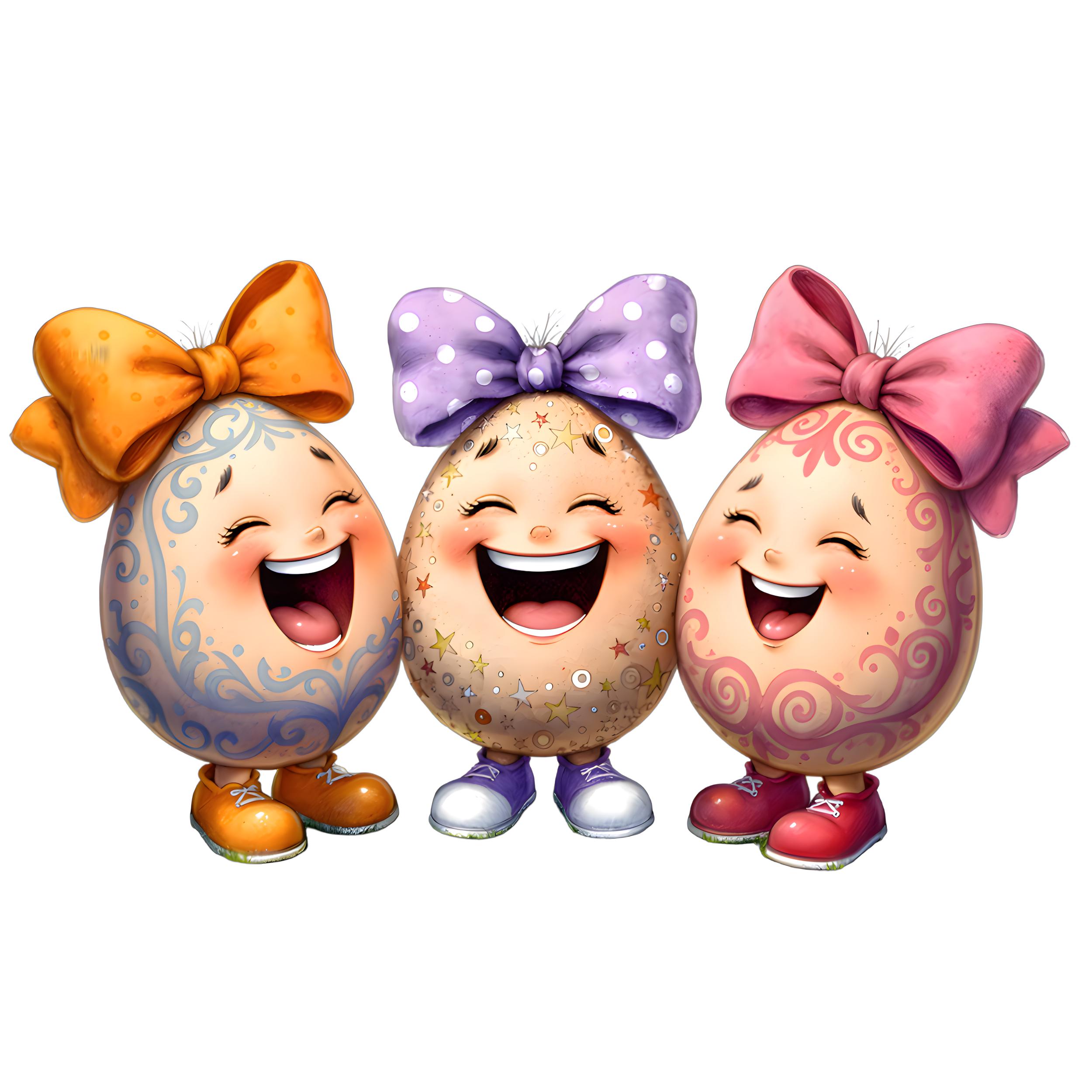 30 Funny Cute Easter Eggs Clipart PNG – Whimsical Quirky, Chicks ...