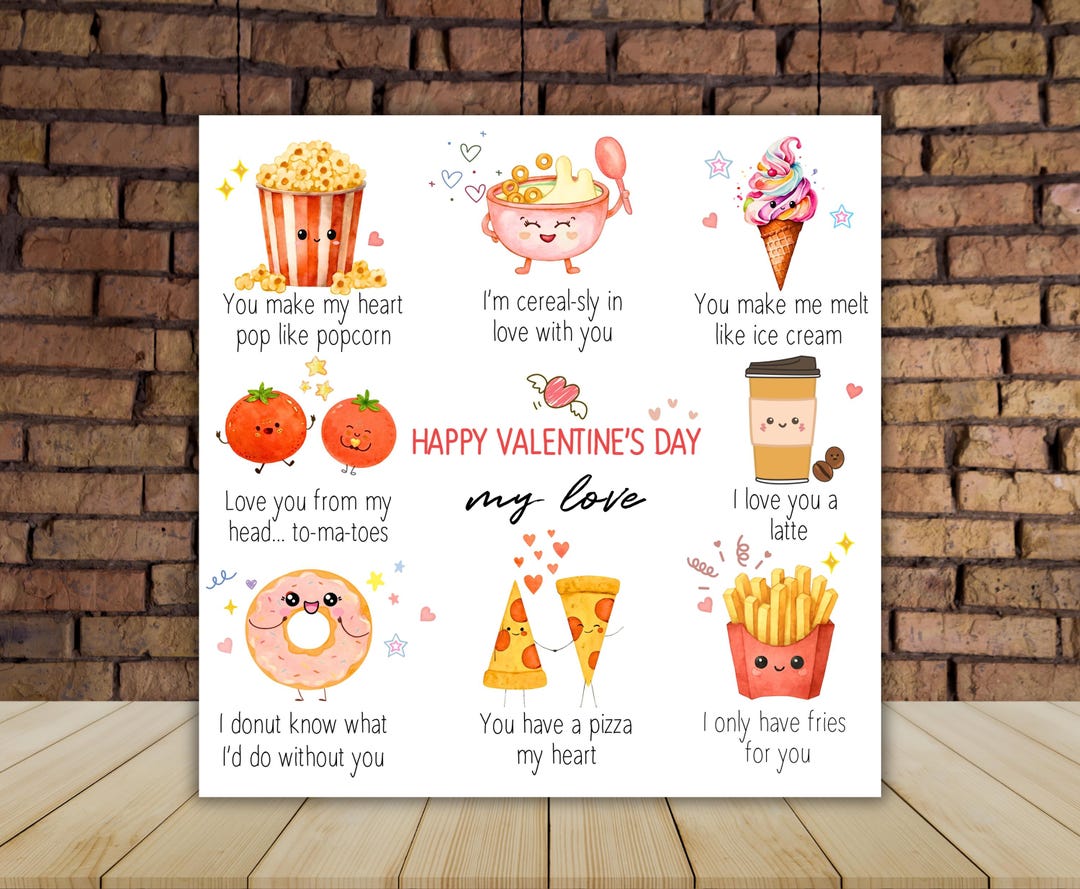 Food Pun Valentine’s Day Card Printable, Cute Funny Love Card for Him ...