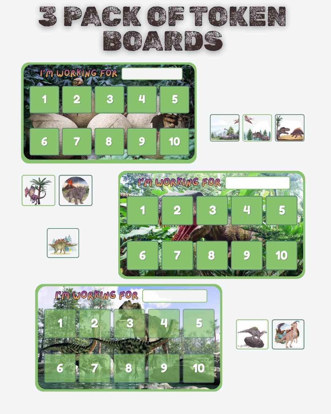 Dinosaur Token Boards (reward Charts) Visuals for Sped ABA - Etsy