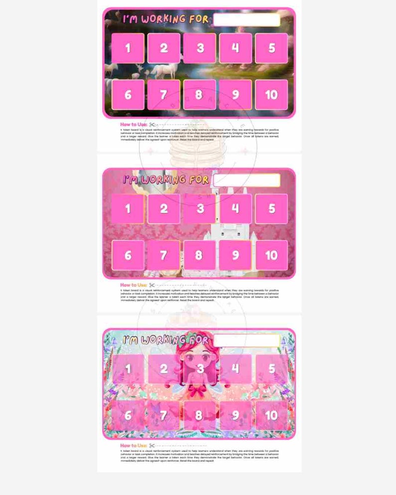Princess Token Boards (reward Charts) Visuals for Sped ABA - Etsy