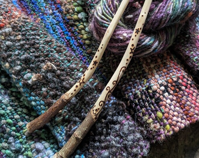 Woodland Knitting Needles - Magical Hand Crafted Carved Rustic Spirals ...