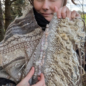 Birch Big Magical Handwoven Blanket Wrap Art Shawl Woven Handspun Art ...