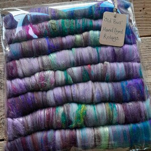 Hand Dyed Rolags Spinning Fiber Fibre Rolag Roving Merino Wool Recycled ...