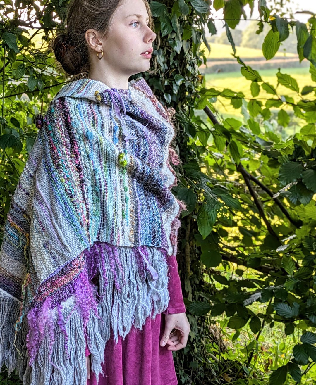 Handwoven Blanket Shawl Wrap Woven Chair Throw Handspun Art Yarn ...