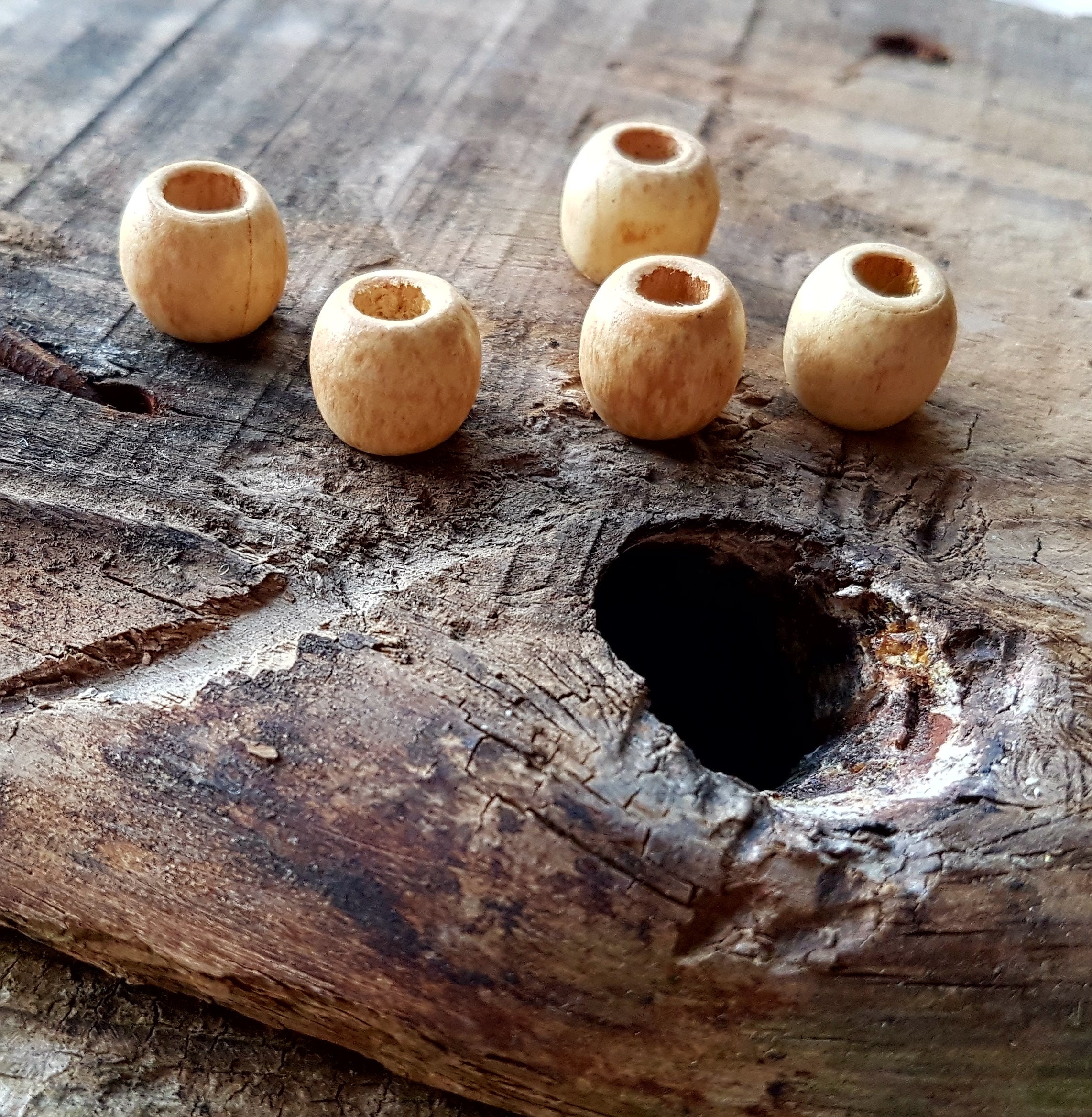 Dread Beads Set of 5 Natural Wooden Dreadlock Beads Dreads Wood ...