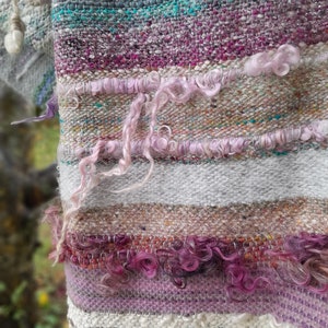 Handwoven Blanket Shawl Wrap Woven Chair Throw Handspun Art Yarn ...