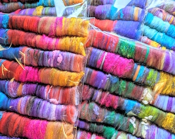 Hand Dyed Rolags - Spinning Fiber Fibre Rolag Roving Merino Wool ...