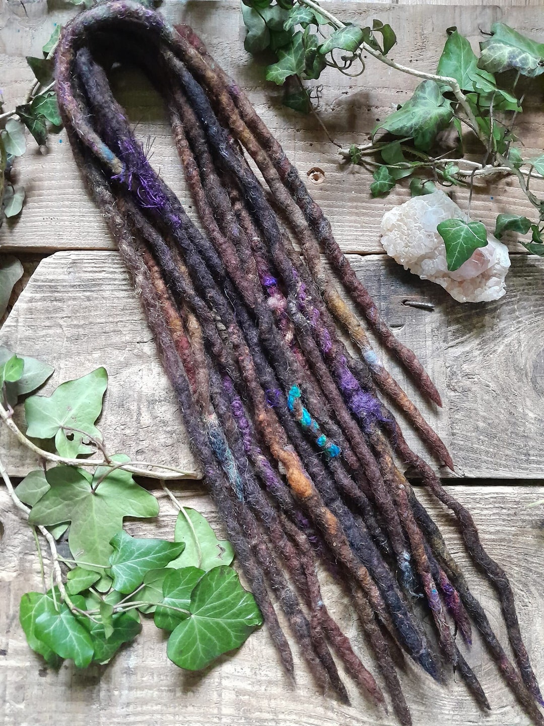 Hello Earth Double Ended Dreads Set of Ten DREADLOCKS Wool Brown Ginger ...