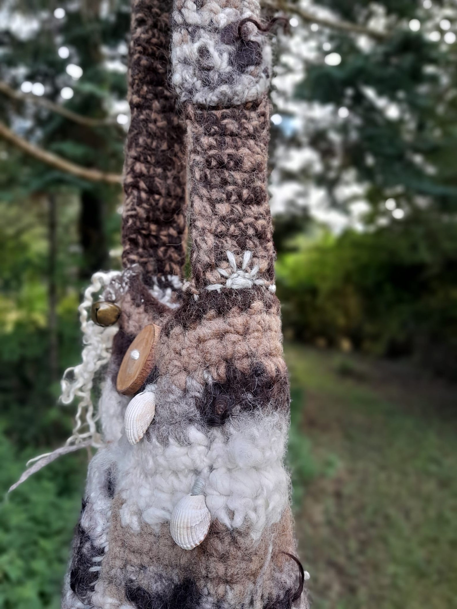 Natural Travelers Bag Felted Shoulder Bag Sea Shells Mermaid Pouch Wool ...