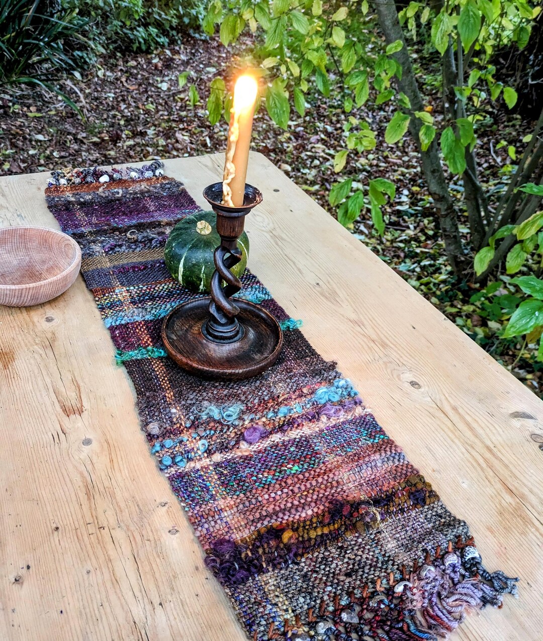 Handwoven Table Runner Woven Table Cloth Midwinter Yule Christmas Table ...