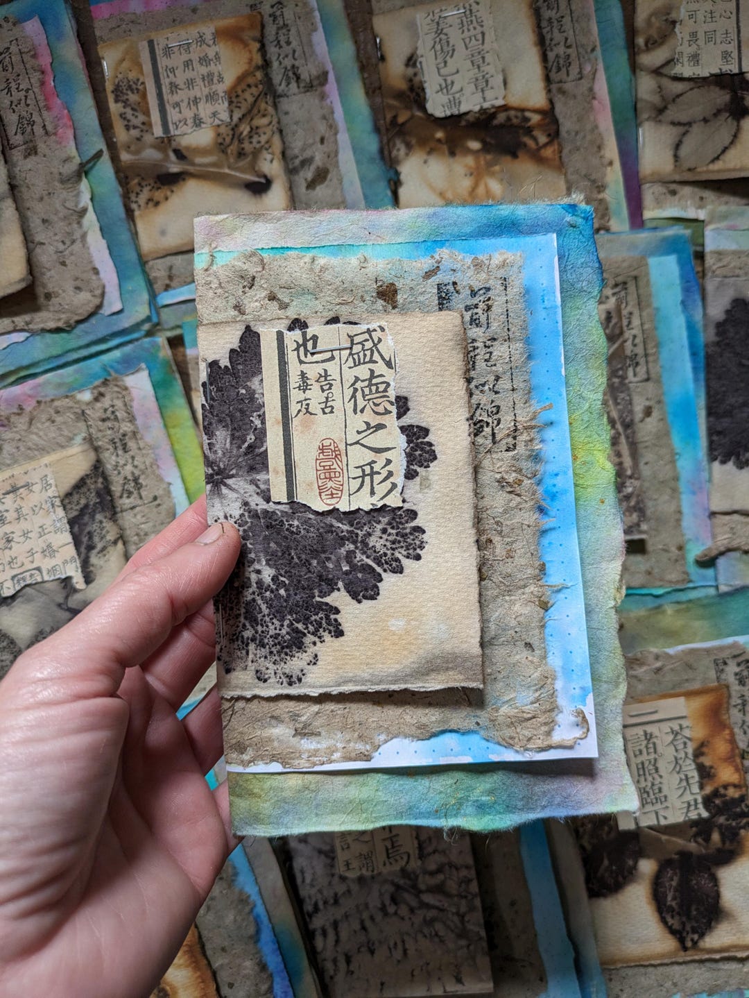 Grungy Art Journal Booklet Notebook Hand Dyed Paper Signature Ragged ...