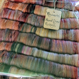 Hand Dyed Rolags Spinning Fiber Fibre Rolag Roving Merino Wool Recycled ...