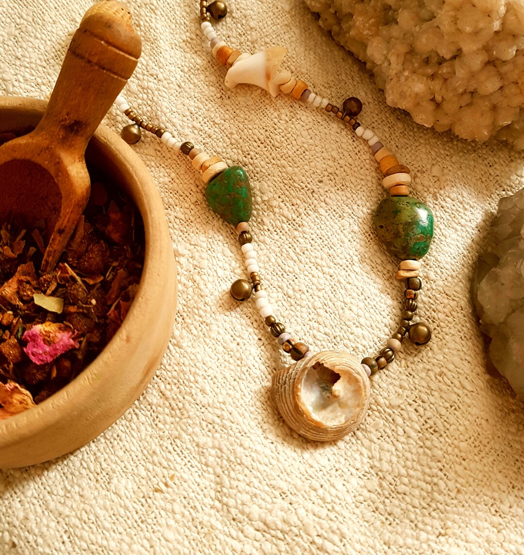 Artisan Necklace Shells Earthy Jewelry Seashells Bohemian Jewellery Sea ...