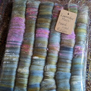 Hand Dyed Rolags Spinning Fiber Fibre Rolag Roving Merino Wool Recycled ...
