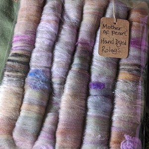 Hand Dyed Rolags Spinning Fiber Fibre Rolag Roving Merino Wool Recycled ...