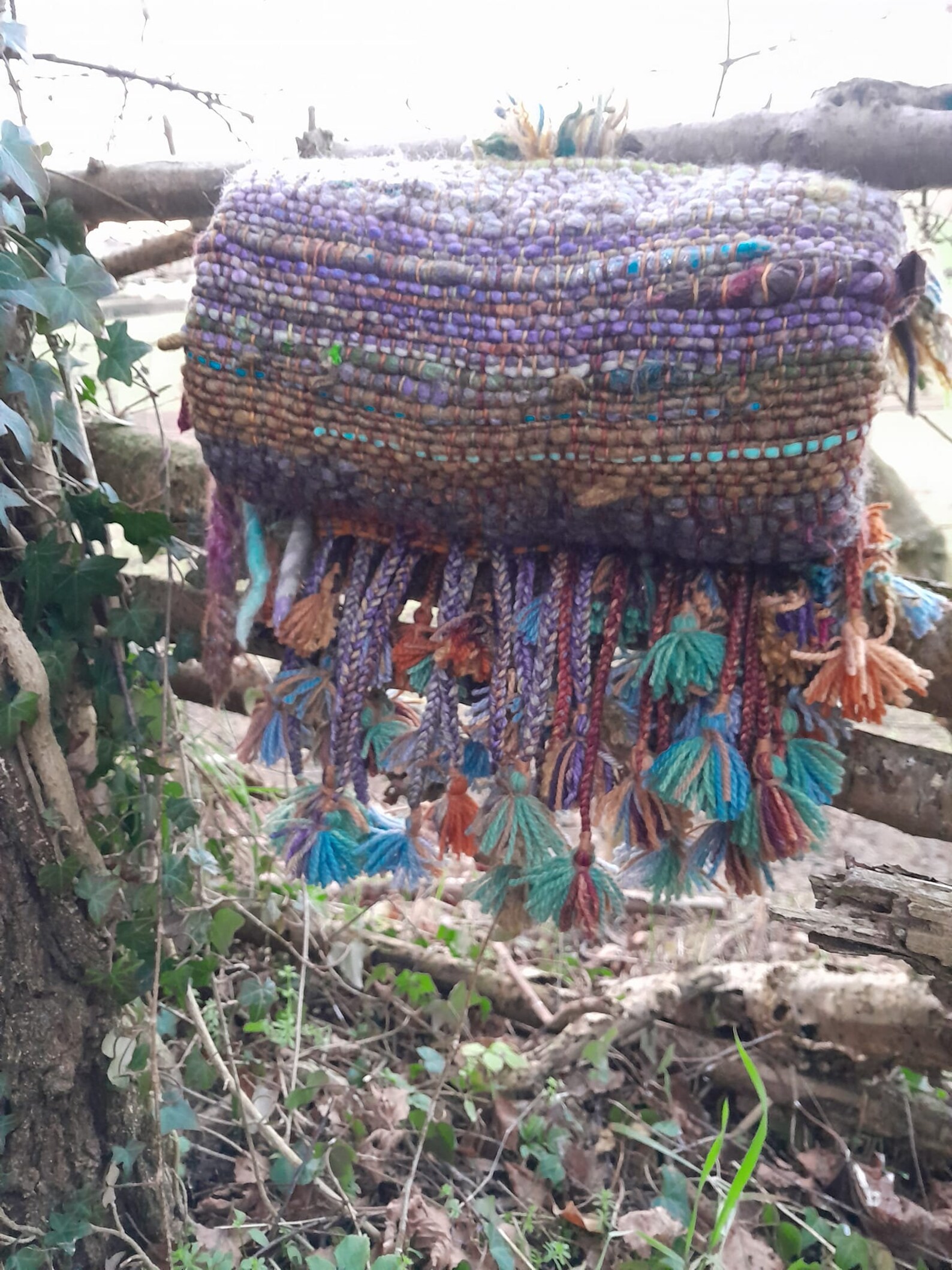 Handwoven Rug Magic Carpet Woven Handspun Art Yarn Weaving Plant Dyed ...