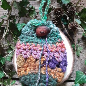 Belt Pouch Bag Crochet Woodland Pixie Purse Psy Trance Festival Wool Silk Crocheted Hip Bag ...