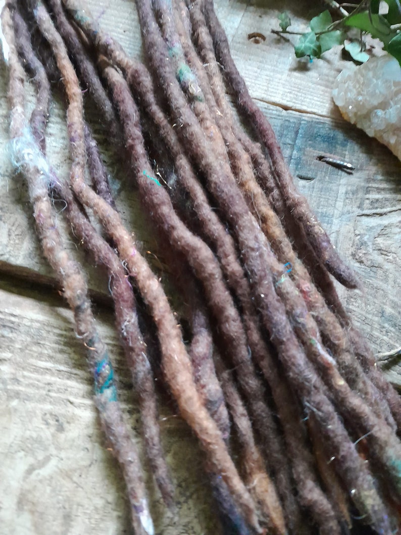 Earthen - Double Ended Dreads Set of Ten DREADLOCKS Wool Brown Ginger ...