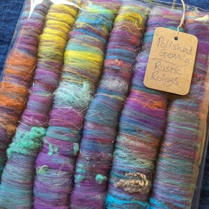 Rustic Rolags - Hand Dyed Texture Spinning Fiber Fibre Rolag Roving ...