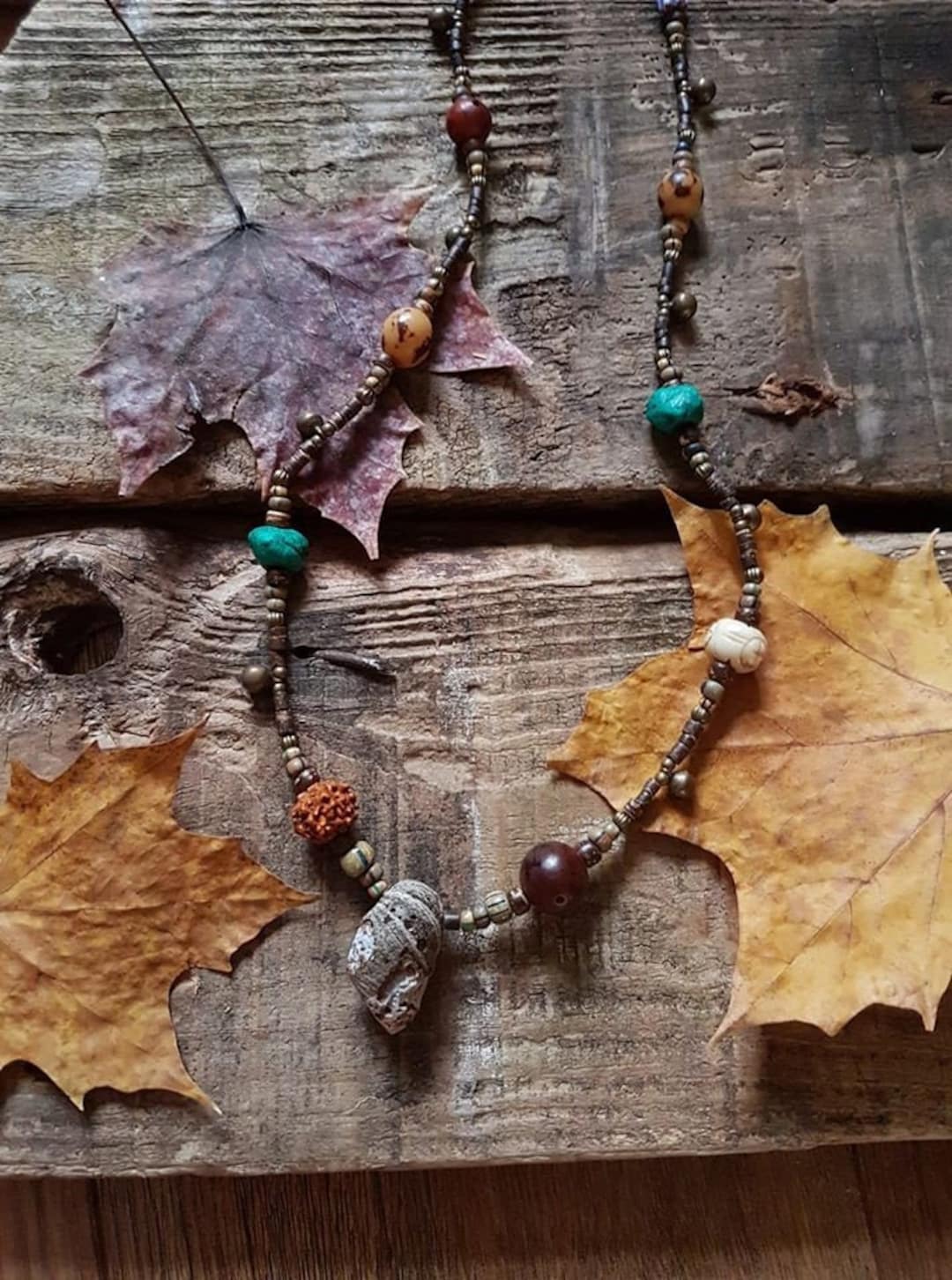 Tribal Necklace Shells Earthy Jewelry Rudraksha Seashells Bohemian ...