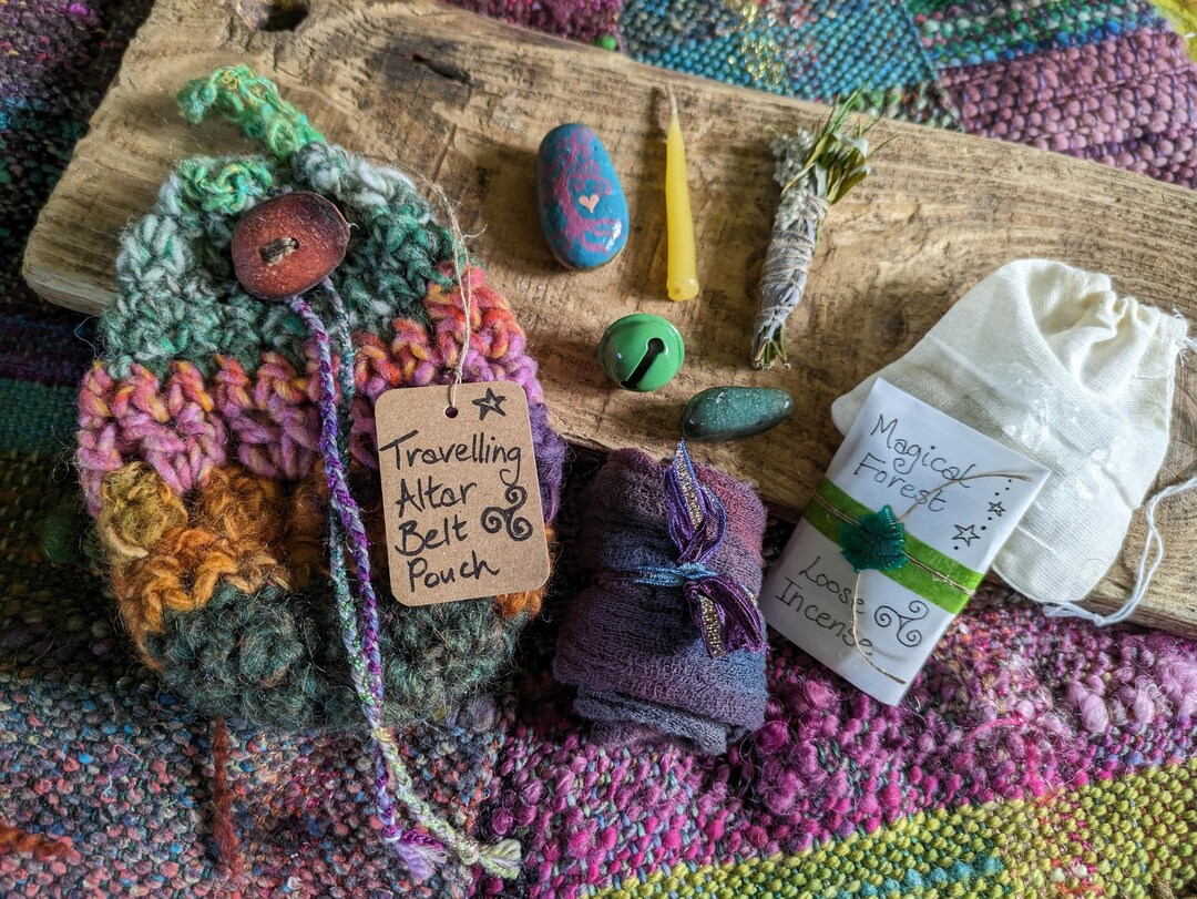 Travel Altar Gift Set Belt Pouch Pocket Woodland Witch Cleansing Loose ...