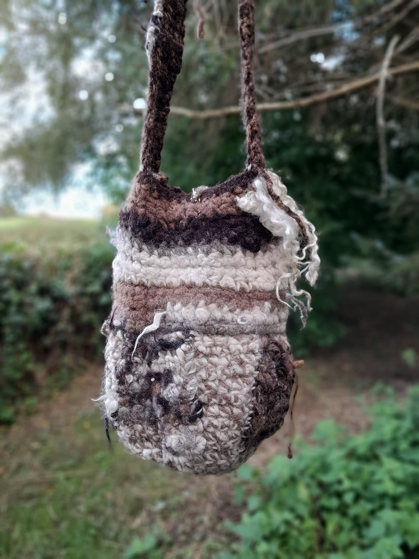 Natural Travelers Bag Felted Shoulder Bag Sea Shells Mermaid Pouch Wool ...