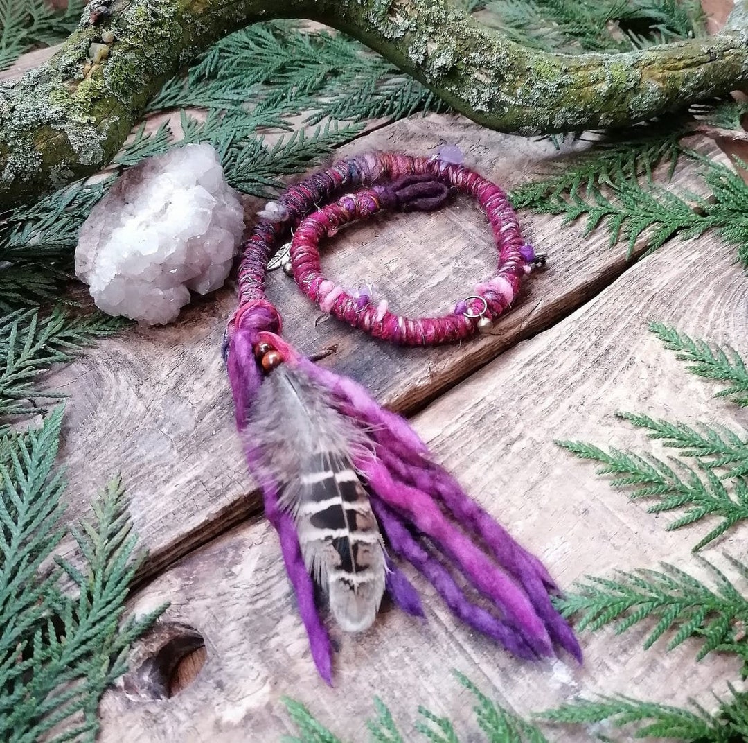 Earthy Sari Dread Wrap Dreads Dreadlock Hair Wrap Single Ended Loop ...
