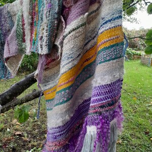 Handwoven Blanket Shawl Wrap Woven Chair Throw Handspun Art Yarn ...