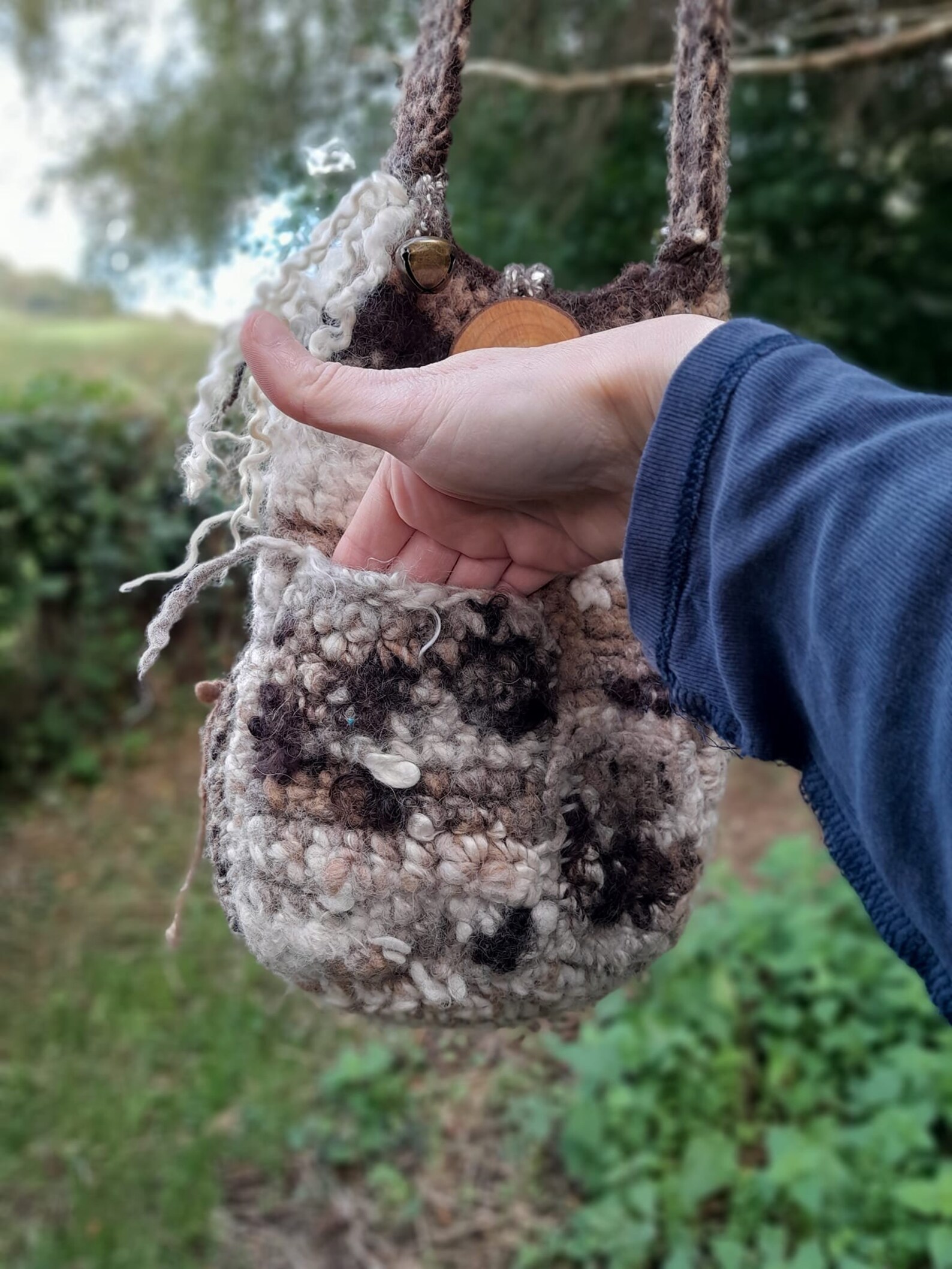 Natural Travelers Bag Felted Shoulder Bag Sea Shells Mermaid Pouch Wool ...