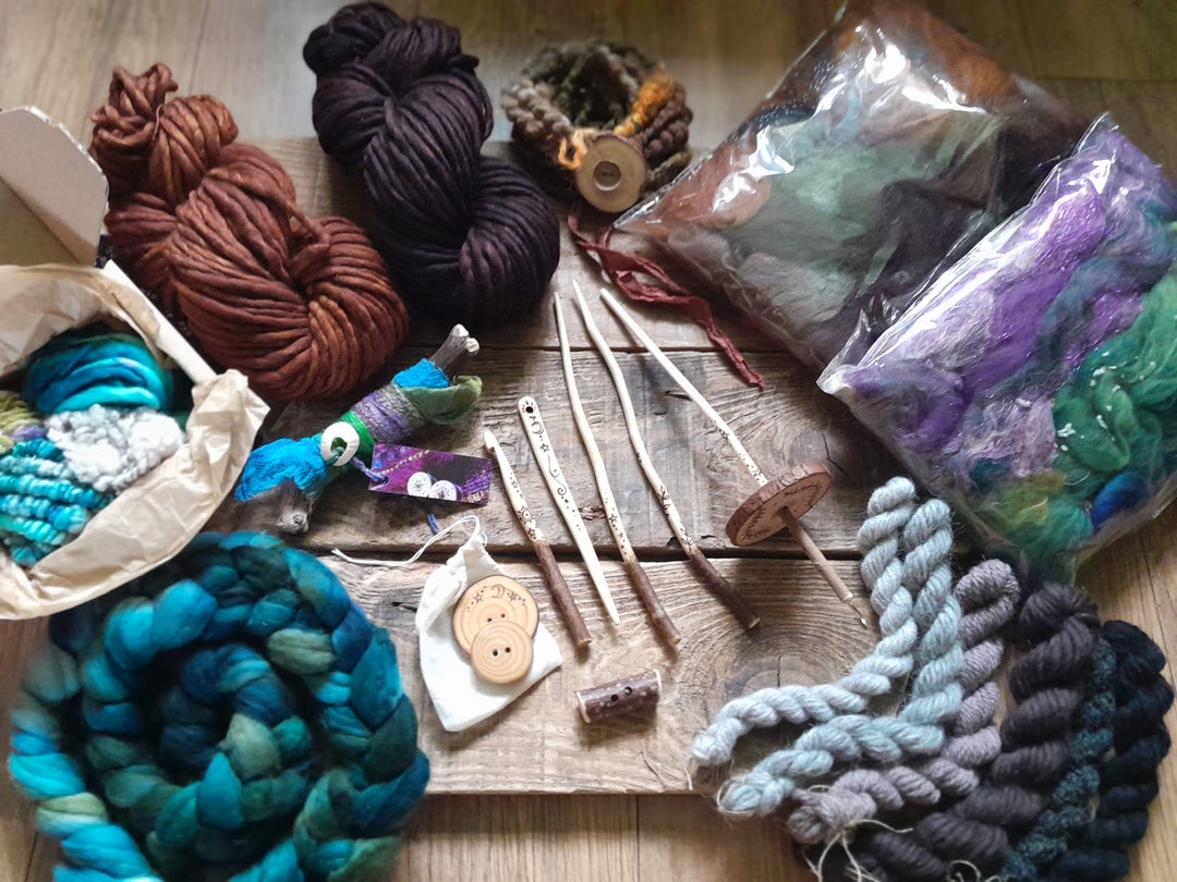 Big Fiber Art Gift Set Kit - Crafts Knitting Needles Crochet Hook ...