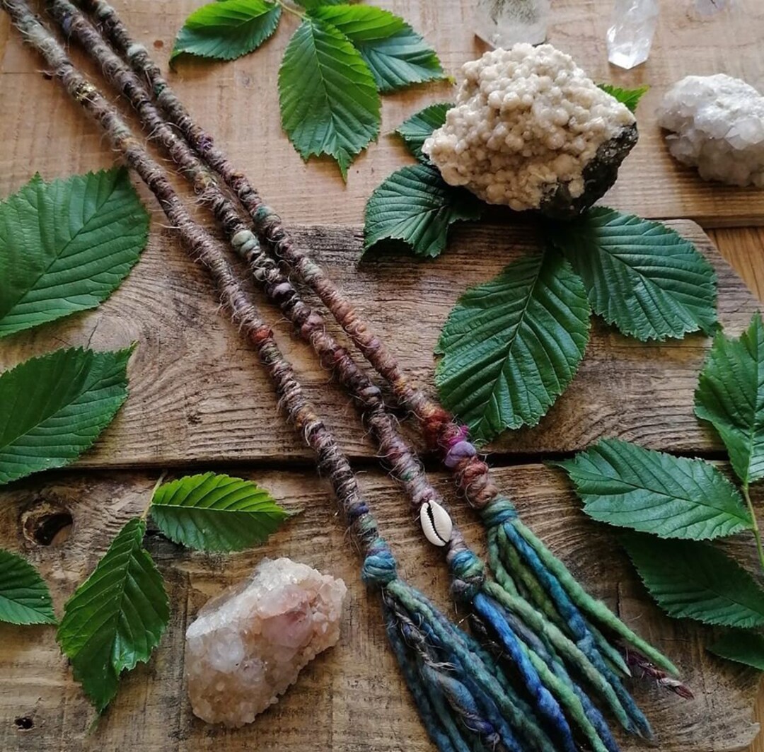 Set of 3 Earthy Hair Wraps Dreads Dreadlocks Atebas Dread Wrap Earthy ...