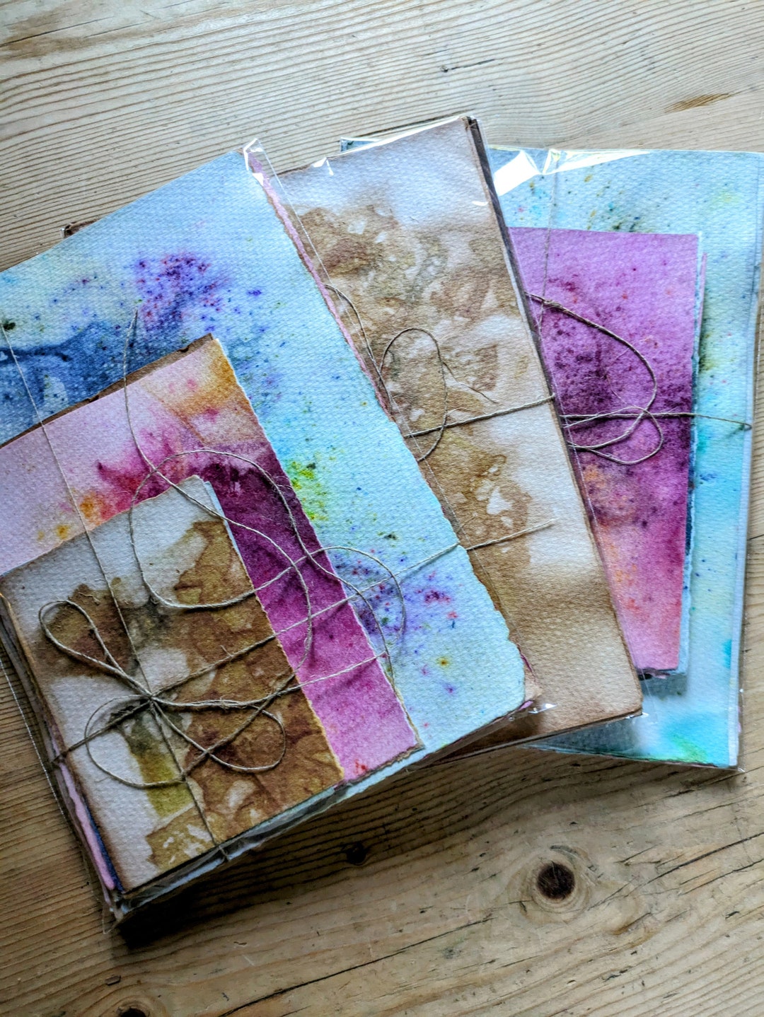 Three Packs of Hand Dyed Paper Art Journal Plant Dyed Eco Printed Print ...