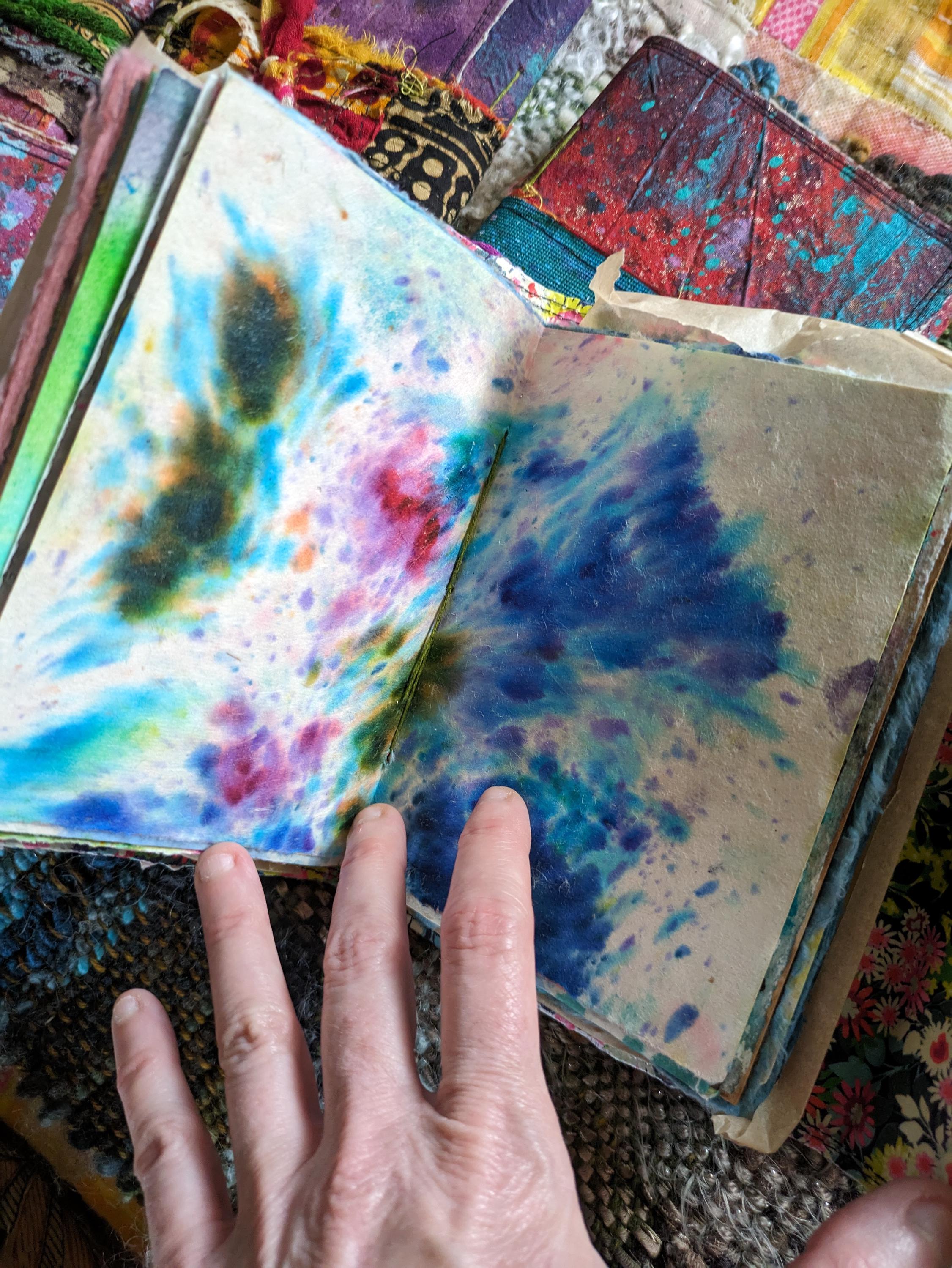 Art Book Journal - A6 Hand Bound Books Mixed Media Artist Hand Dyed ...
