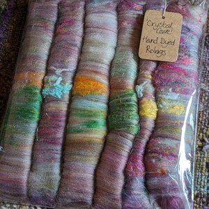 Hand Dyed Rolags Spinning Fiber Fibre Rolag Roving Merino Wool Recycled ...