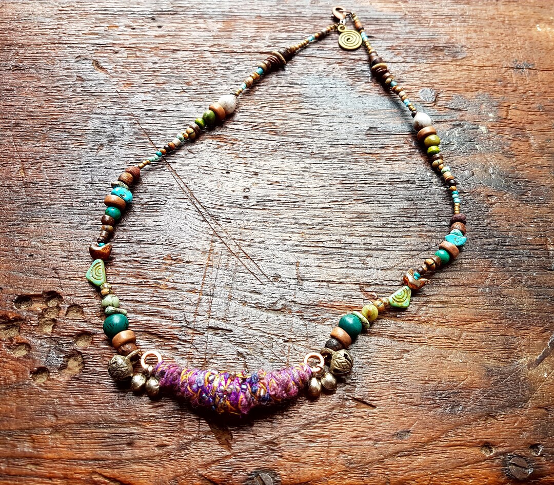 Boho Necklace Earthy Bohemian Jewelry Jewellery Natural Coconut Wood ...